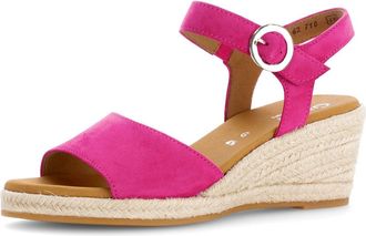 Gabor Damen Riemchensandalen, Frauen Sandalen,Sommersandalen,Absatz,Sommerschuhe,Freizeitschuhe,offene Schuhe,pink (Jute),40 EU / 6.5 UK