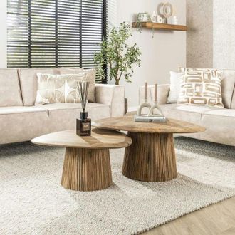 Pier Import Pier Import - Table gigogne en bois de manguier avec plateau triangulaire (lot de 2) creek