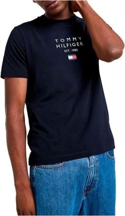 Tommy Hilfiger Homme, Tops, Bleu, Taille: L T-shirt basique stretch &agrave; logo