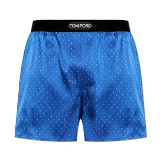 Tom Ford Seidenboxershorts mit Logo - - Underwear - Herren - Blau - S