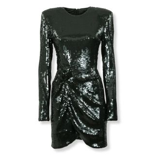 Rotate Sequins LS Mini Dress - - Dresses - Damen - Gr&uuml;n - M