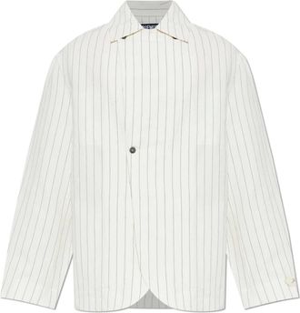 Jacquemus Homme, Vestes, Beige, Taille: L Blazer &agrave; Rayures