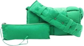 Bottega Veneta Sac bandouli&egrave;re Pre-owned en nylon - Femme - Pre-owned - Vert - Taille: ONE Size