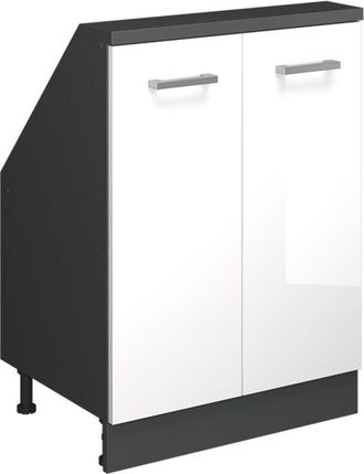 Vicco Dachschrägenschrank Rion, Anthrazit/Weiß Hochglanz, mit 2 Türen, Vicco