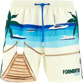 MC2 Saint Barth short de bain &agrave; imprim&eacute; graphique - Tons neutres
