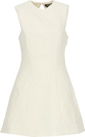 Rotate Rotate Birger Christensen, Femme, Robes, Beige, Taille: 40 FR Robe Courte Florale En Relief &Agrave; Col Rond