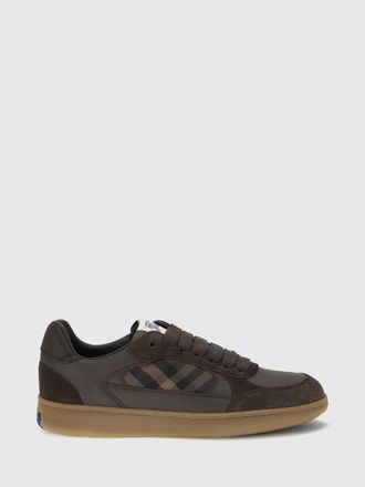 Burberry Baskets Terrace en cuir de veau avec empi&egrave;cements &agrave; motif Check