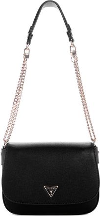 Guess Damen Fedora Flap Umhängetasche, Schwarz