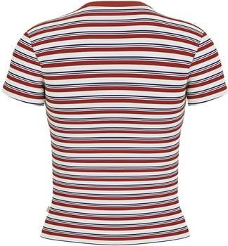 Guess gemischte Baumwollstreife T -Shirt - rot