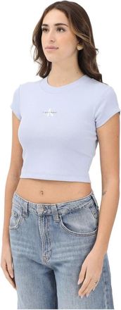 Calvin Klein Jeans Femme, Tops, Bleu, Taille: 40 FR Monogram Baby T-shirt