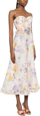 Zimmermann Femme, Robes, Multicolore, Taille: 42 FR Robe Midi &agrave; Imprim&eacute; Floral