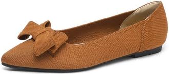 Generic Chaussures de danse latine pour femme - Chaussures plates &agrave; enfiler pour femme - Confortables et &eacute;l&eacute;gantes - Avec noeud - Bleu - Pointure 38 - Confort