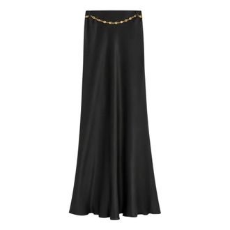 Liviana Conti Jupe longue avec cha&icirc;ne bijou - Femme - Jupes - Noir - Taille: 42 FR