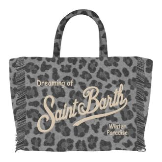 Saint Barth Femme, Sacs, Gris, Taille: ONE Size Borsa Leopardata