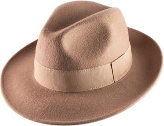Classic Italy Chapeau Fedora Pliable, imperméable, Feutre Homme ou Femme Fedora - Taille 59 cm - Camel