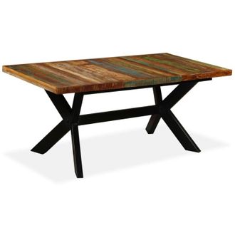 vidaXL Vidaxl - Esstisch Altholz Massiv und Stahlgestell 180 cm