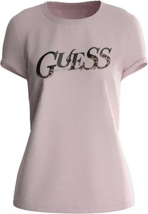 Guess Femme, Tops, Rose, Taille: 40 FR T-shirt moderne rose clair à manches courtes