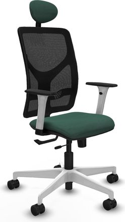 Piqueras y Crespo Schreibtischstuhl in Wassergr&uuml;n, mit wei&szlig;en und schwarzen Armlehnen, h&ouml;henverstellbare Lendenwirbelst&uuml;tze und festes Kopfteil, ausgestattet mit Syncro