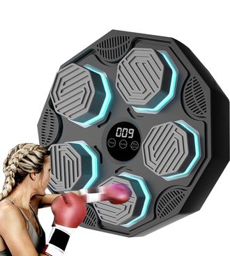 Generico Boxobjektiv Set f&uuml;r Kinder, Sportspielzeug mit musikalischer Boxmaschine - Beleuchtetes Boxobjektiv zur Wandmontage | Wandmontage -Zielscheibe f&uuml;r ENT