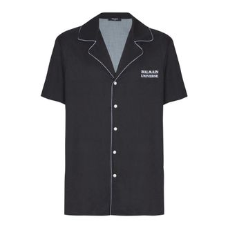 Balmain Homme, Chemises, Noir, Taille: XS Chemise pyjama imprim&eacute;e motif 9 pan&egrave;tes