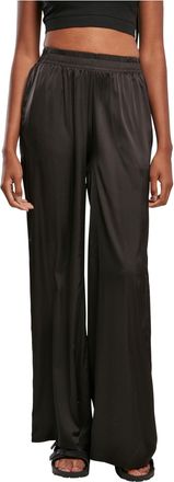 Urban Classics Damen Womens Satin Wide Leg Trousers Pants, Schwarz, XXL EU
