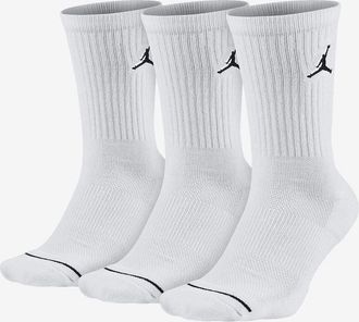 Nike Jordan Nike Unisex 3 Pack Jordan Jumpman Crew Socken, Weiß / Schwarz, XL EU