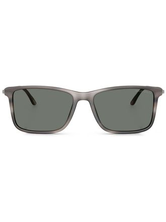 Giorgio Armani lunettes de soleil à rayures - Gris
