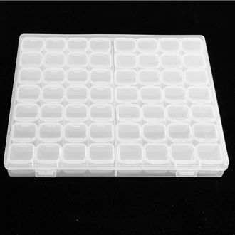 Sonew Transparent Sortierbox, 56 Slots Desktop Nagellack Kunst Aufbewahrungsbox Schmuck Zubehör Container Fall Unsichtbare Schnalle Design