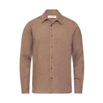 Orlebar Brown Pflaumenweines Leinen Urlaubshemd - - Shirts - Herren - Braun - 2XL