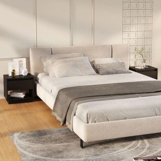 vidaXL Tables de chevet 2 pcs Noir 45x34x44 cm bois dingénierie Vidaxl