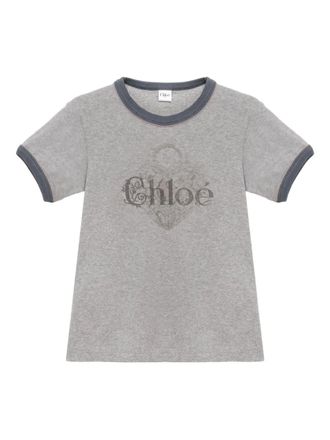 Chlo&eacute; T-Shirt mit Logo - Grau
