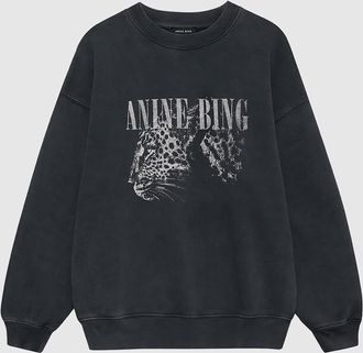 Anine Bing Sweatshirt Spencer Noir Délavé