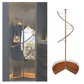 Generic S-f&ouml;rmiger Drehbarer Kleiderst&auml;nder, Robuster Spiralf&ouml;rmiger Kleiderst&auml;nder Aus Metall, Eckzubeh&ouml;r for Begehbare Kleiderschr&auml;nke, H&ouml;henverstellbar 183