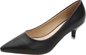 Minetom Damen Pumps Pointed Toe High Heels Kunstleder Business Büro Pumps Elegant Kleid Hochzeit Abend Party Braut Schuhe A Schwarz 35 EU