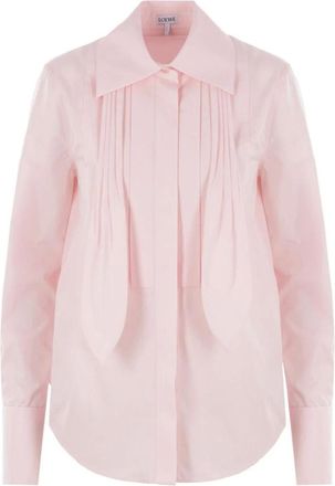 Loewe Femme, Blouses et Chemises, Rose, Taille: 38 FR Chemise en popeline de coton pliss&eacute;e