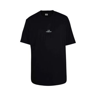 C.P. Company C.p. Company, Homme, Tops, Noir, Taille: 2XL Logo-print Cotton T-shirt