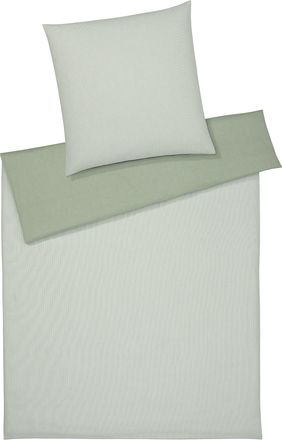 Elegante Soft-Flanell-Bettw&auml;sche-Garnitur Tender Farbe Tannengr&uuml;n Gr&ouml;&szlig;e 155x220+80x80
