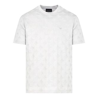 Emporio Armani Jacquard Graphic Rundhals-T-Shirt - - Tops - Herren - Grau - S