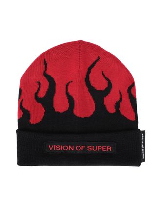 Vision Of Super BLACK BEANIE WITH FLAMES