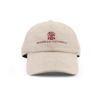 Brunello Cucinelli Homme, Accessoires, Beige, Taille: L Chapeau en Soie, Lin et Laine