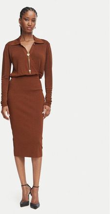 Elisabetta Franchi Coctailkleid AM-19S-66E2-V500 Braun Slim Fit