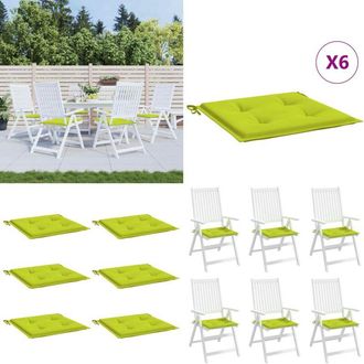vidaXL Coussins de chaise de jardin lot de 6 vert vif 40x40x3 cm - Coussin De Chaise - Coussin Exterieur - Coussin Jardin - Coussin Confortable - Coussin