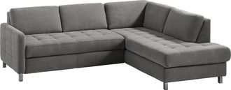 Sit&more home24 Ecksofa Tanete Webstoff Grau/Grau Webstoff 233 x 80 x 196cm Ottomane davorstehend rechts ohne Schlaffunktion Modern