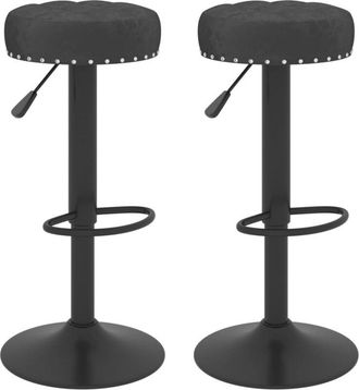 vidaXL Vidaxl - Tabourets de bar lot de 2 noir velours