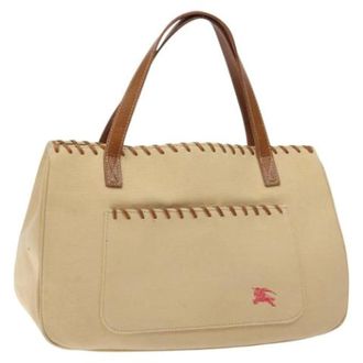 Burberry Pre-owned Toile sacs-main - Femme - Pre-owned - Beige - Taille: ONE Size