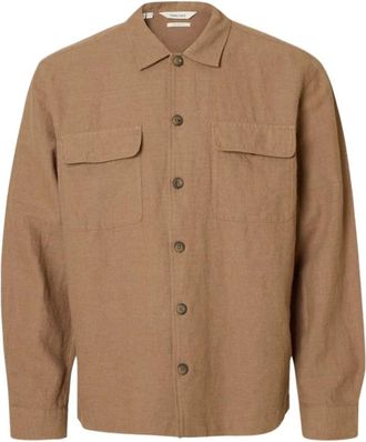 Selected Homme, Vestes, Brun, Taille: M Leroy Overshirt