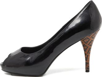 Fendi escarpins en cuir &agrave; talon 100 mm - Noir