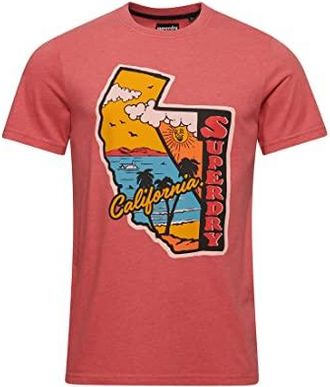 Superdry Camiseta estampada Chemise Business, Future Fuchsia Rose, XL Homme