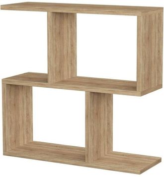 Dmora Wohnzimmertisch Polyh, Niedriger Wohnzimmertisch, Kaffeeregal, Couchtisch für Sofa, 60x20h60 cm, Eiche, mit verstärkter Verpackung - Dmora