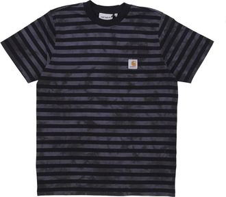 Carhartt Work in Progress Gestreiftes Taschen-T-Shirt Schwarz Chromo - - Tops - Herren - Schwarzk - M